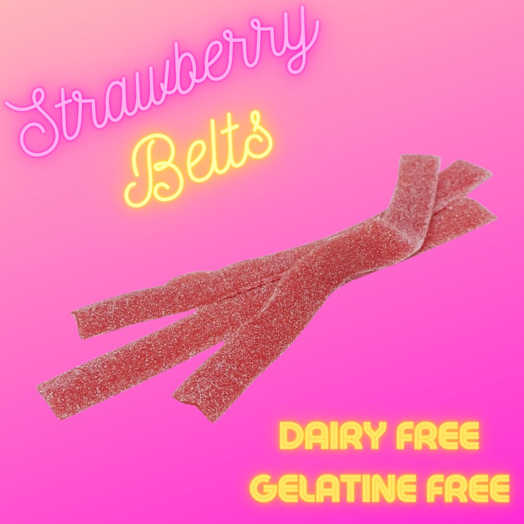 Fizzy Strawberry Belts (100g) – My Sweeties Sweet Shop